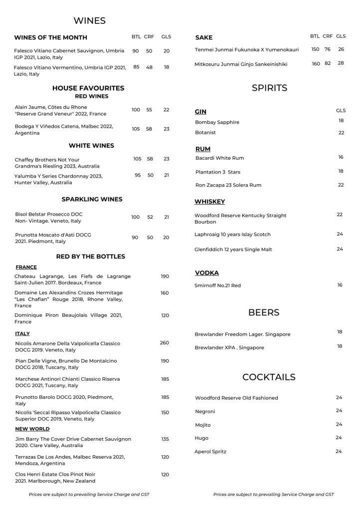 Menu - Fat Belly