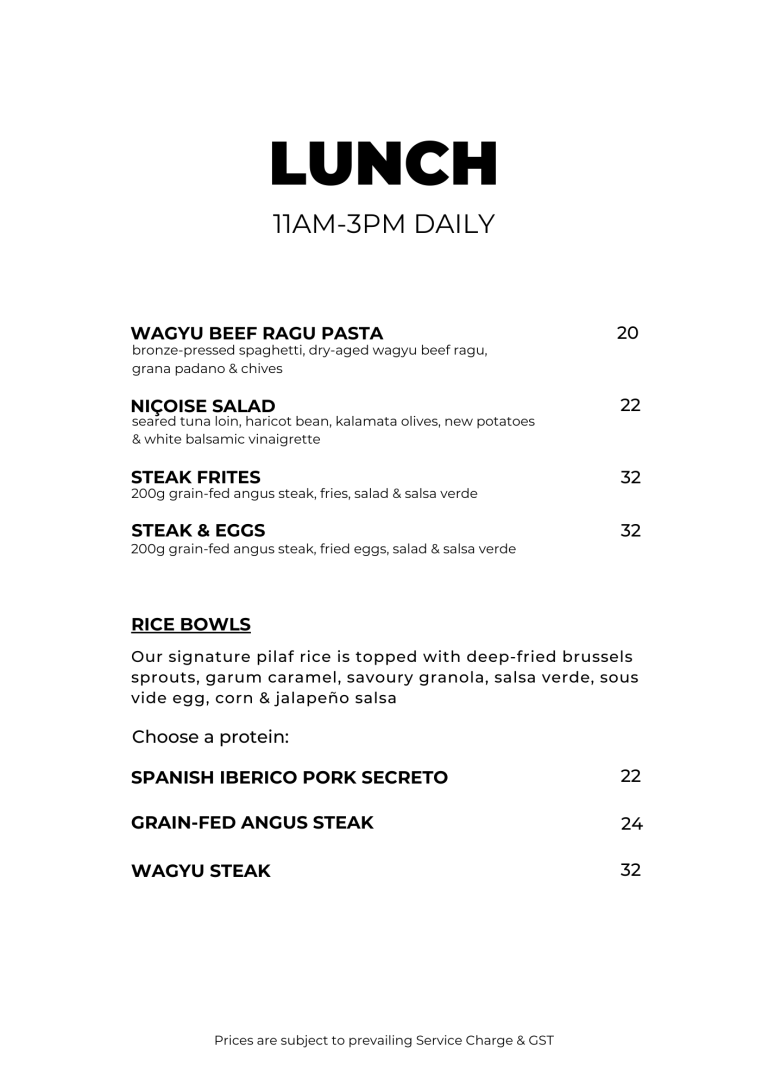 Menu - Fat Belly